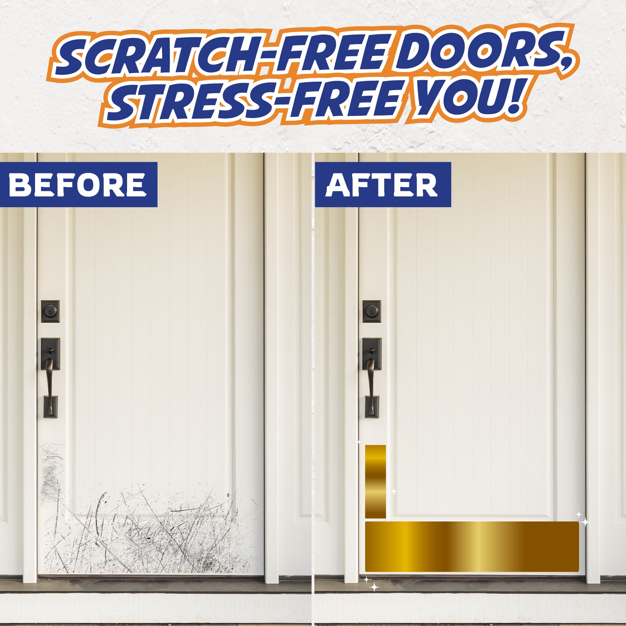 Stainless Steel Scratch Guard for Doors [Gold] – Panther Armor