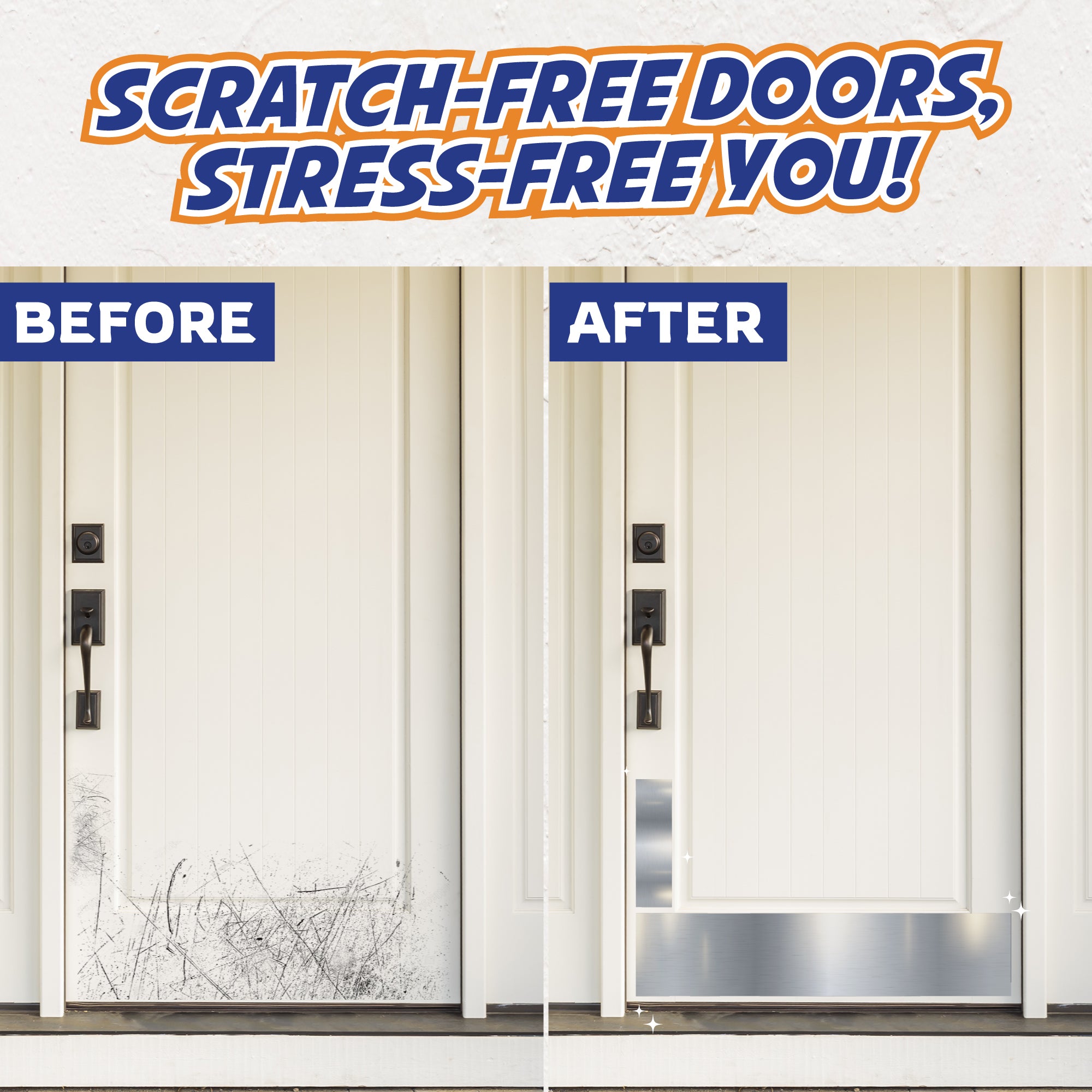 Stainless Steel Scratch Guard for Doors [Silver] – Panther Armor